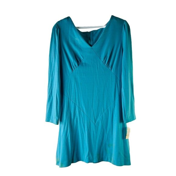 Vintage | Dresses | Nos Vtg 6s Long Sleeve Mini Micro Dress Blue Disco ...